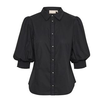 Karen by Simonsen Meteoritenbluse mit Puff&auml;rmeln - - Blouses & Shirts - Damen - Schwarzk - 2XS