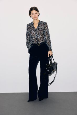 Gerard Darel Pantalon large de tailleur en velours - MYA - Marine