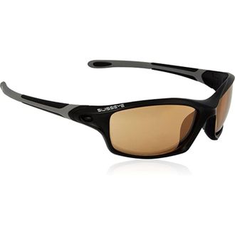 Swisseye Grip Sportbrille (100% UVA-, UVB- und UVC-Schutz, verstellbarer Nasenbereich, splitterfreies Material TR90, inkl. Mikrofaserbeutel), black matt/dark g