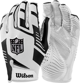 Wilson NFL Receiver-Handschuhe f&uuml;r Herren/Damen Unisex (Wei&szlig;/Schwarz)