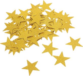 TOPBATHY 100st&uuml;cke Gold Papiersterne Beidseitig Gl&auml;nzend Sternkonfetti F&uuml;r DIY Basteln Und Tischdeko Gro&szlig;e Sternform Papierausschnitte F&uuml;r Hochzeit Geburtstags
