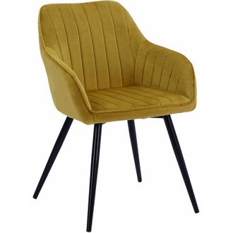 Happy Garden Chaise en velours bertille moutarde - Happy Garden