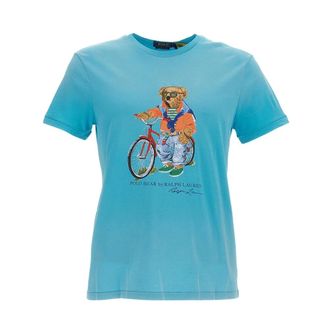 Polo Ralph Lauren Homme, Tops, Bleu, Taille: M T-shirt imprim&eacute; &agrave; col rond