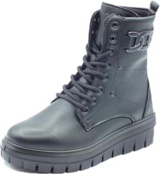 Igi & Co 8653100 Nappa Soft Noir Amphibiens pour femme en cuir noir avec lacets et &eacute;clair, Noir, 35 EU