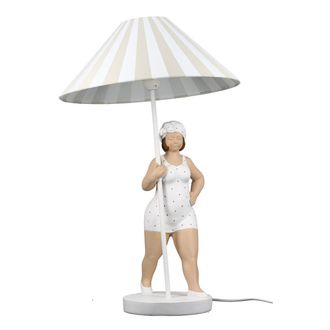 Casablanca modernes Design Lampe Becky, wei&szlig;/grau, Polyresin