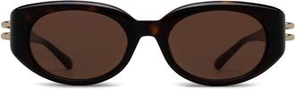 Alexander McQueen Eyewear Sonnenbrille mit rundem Gestell - Braun