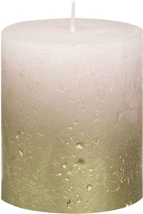 Bolsius Bolsius Rustik Stumpenkerze Metallic pastellpink-gold Höhe 8 cm, Ø 6,8 cm Kerze