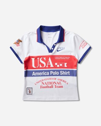 Nike Women s USA x V.A.A. Shortsleeve Polo White / Challenge Red