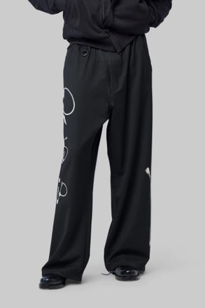Yohji Yamamoto Y-3 Graffiti-Print Wide-Leg Trousers