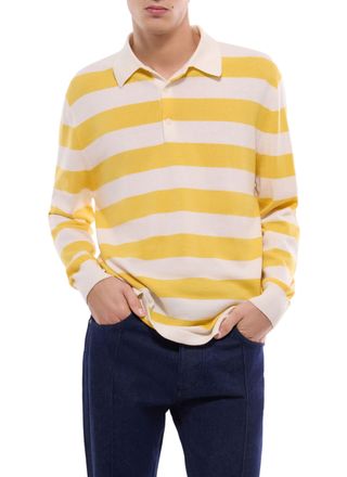 Fursac Polo de rugby ray&eacute; en laine et coton - Taille XL - Homme