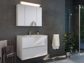 Magnolia Home Badm&ouml;belset Taifun 80cm 2tlg mit Spiegelschrank