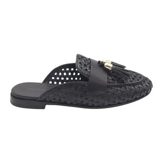 Frau Sabot aus geflochtenem Leder mit Quasten - - Shoes - Damen - Schwarzk - 40 EU
