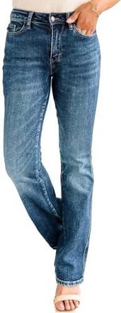 Generic Jean court extensible Stadeke pour femme - Taille classique - Blanc, noir fonc&eacute;, M