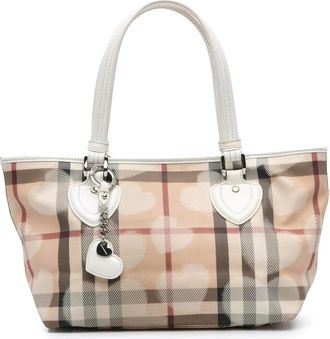 Burberry Shopper - House Check Coated Canvas Hearts Gracie Tote - Gr. unisize - in Braun - für Damen