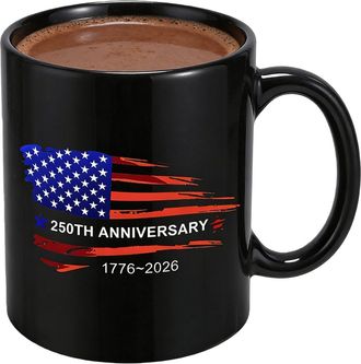 Generico Patriotische Kaffeetasse, 350 ml, Keramik, Patriotische Gedenkst&auml;tte, f&uuml;r Getr&auml;nke, zum 250. Jahrestag der US-Flagge, f&uuml;r Zuhause, B&uuml;ro, Soldaten, Fam