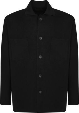 Dell'Oglio Homme, Vestes, Noir, Taille: L Chemise veste en laine