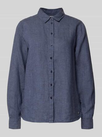 Fynch-Hatton Leinenbluse mit Label-Detail und Hemdblusenkragen