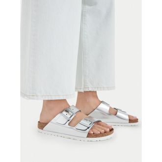 Birkenstock Pantoletten Birkenstock Arizona Metallic 1005961 Silberfarben