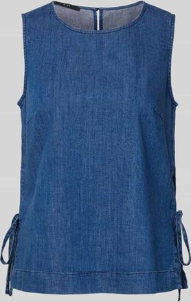 Oui Blusentop mit Rundhalsausschnitt und seitlicher Schnürung