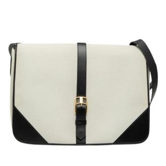 Saint Laurent Sac bandouli&egrave;re en toile Pre-owned - Femme - Pre-owned - Blanc - Taille: ONE Size