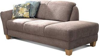 Cavadore Recamiere Gootlaand, Recamiere mit Federkern und Armteil links im Landhausstil, 194 x 84 x 91, braun