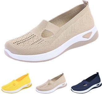 Generic Chaussures de marche confortables pour femme, baskets orthop&eacute;diques tiss&eacute;es, l&eacute;g&egrave;res et respirantes avec semelle souple, soutien de la vo&ucirc;te plantaire