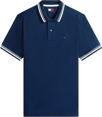 Tommy Jeans Homme, Tops, Bleu, Taille: XL Flag Regular Fit Tipped Polo