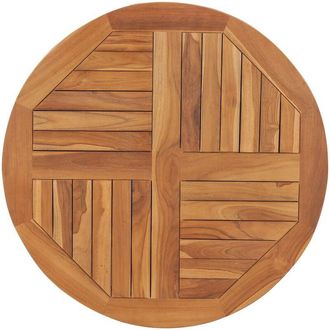 Les Tendances Dessus de table Bois de teck solide Rond 2,5cm 80cm