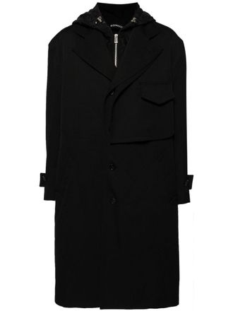 Songzio trench à capuche détachable - Noir