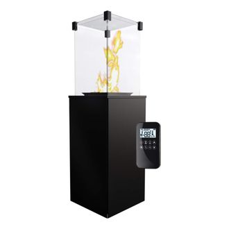 Kratki Gaskamin Patio MINI | 4-8,2kW | 1366x427mm | Stahl | Gartenkamin mit Fernbedienung | Fl&uuml;ssiges Gas Leitung |Gasfeuerstelle f&uuml;r Terrassen,Garten | Outd