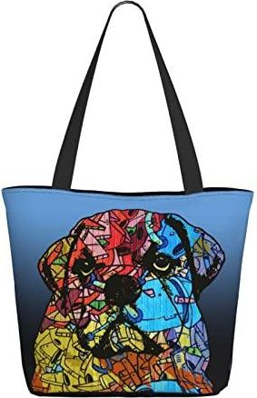 AOOEDM Sac &agrave; provisions pour femme motif bouledogue anglais color&eacute; 33 x 27,9 x 17,8 cm. Le cadeau parfait pour la Saint-Valentin. Cest de la Saint-Valentin p