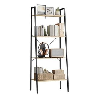 Woltu 35x60x148cm Étagère de Rangement Étagère Fleur Étagère rayonnage 4 Niveaux Blanc+Chêne Clair RGB9283whe