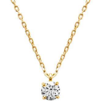 Brillaxis Collier solitaire oxyde de zirconium 5mm