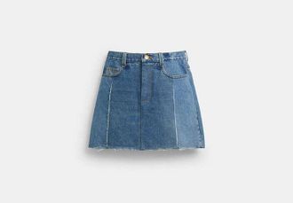 Coach Minirock Aus Wiederverwendetem Denim