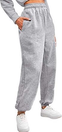 TOMWELL Pantalon Jogging Femme Pantalon de Sport Femme Long avec Poches Casual Ample Pantalons de Survêtement Élastique Taille Haute Pants pour Running Fitnes