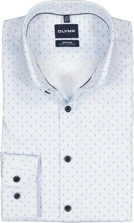 Olymp Herren Hemden blau Baumwoll-Stretch