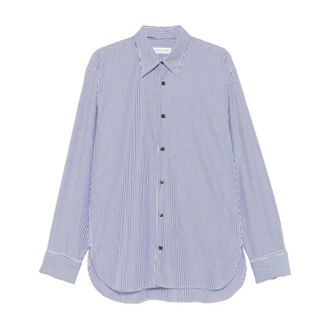 Dries Van Noten Homme, Chemises, Multicolore, Taille: L Chemise Ray&eacute;e en Popeline de Coton