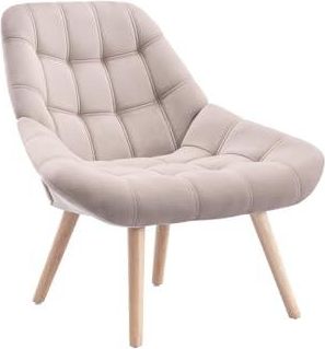Vente-Unique Fauteuil en Velours Beige LUOSTO - Scandinave