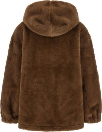 Lou Andr&eacute;a Eco-Fur Hooded Coat - Brown