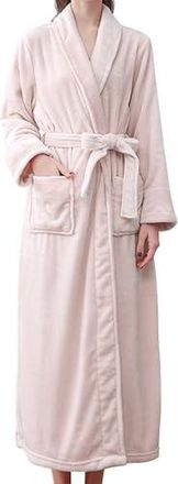 Generic Peignoir de bain super doux pour homme - Peignoir dhiver unisexe en coton éponge confortable avec poches - Col châle classique - Couleur unie - Vêteme