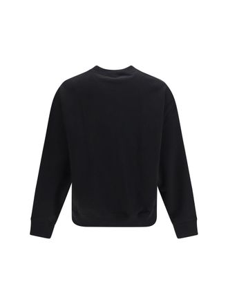 Palm Angels Mens Cotton Crewneck Sweatshirt Black-Off White Sweatshirts Black/off Sweater