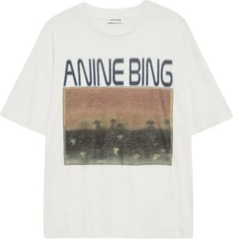 Anine Bing Femme, Tops, Multicolore, Taille: 42 FR Tee-shirt &agrave; col rond imprim&eacute; champignons