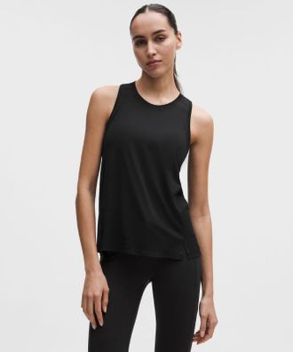 lululemon Fast and Free Singlet mit perforierten Streifen f&uuml;r Frauen - Gr&ouml;&szlig;e XL in Black