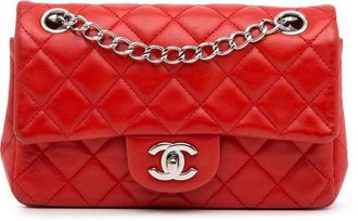 Chanel Hobo Bags - Mini Rectangular Classic Lambskin Single Flap - Gr. unisize - in Rot - f&uuml;r Damen