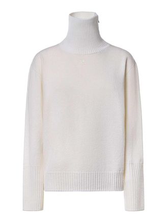 Courr&egrave;ges Rundhalspullover - Wei&szlig;