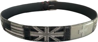 Paolo Vitale Handgemachter G&uuml;rtel in Schwarz/Grau - - Accessories - Herren - Schwarzk - 115 CM