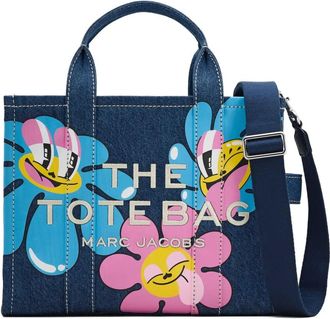 Marc Jacobs x Hattie Stewart mittelgroßer Jeans-Tote Bag mit Blumen-Print - Blau