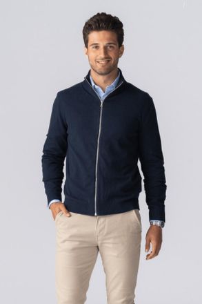 Perform Collection Pullover-Cardigan mit Rei&szlig;verschluss - Marineblau
