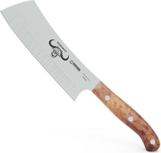 GIESSER seit 1776 - Made in Germany - Japanisches Kochmesser 16 cm, Kullenschliff Tree of Life, PremiumCut Yochobo No 1, K&uuml;chenmesser, thuja, holzgriff, rostf