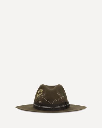 Golden Goose Embroidered Fedora Hat Female S